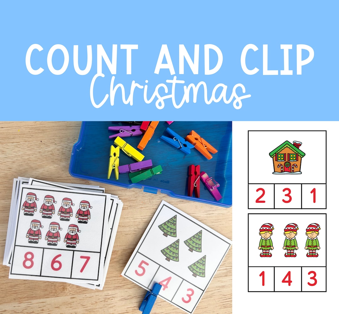 Christmas Counting Activity Complete Bundle Set Prek Fine Motor ...