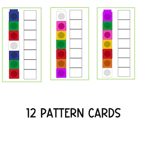 Link Cube Building Pattern Activity Prek Preschool Task Bin Fine Motor ...