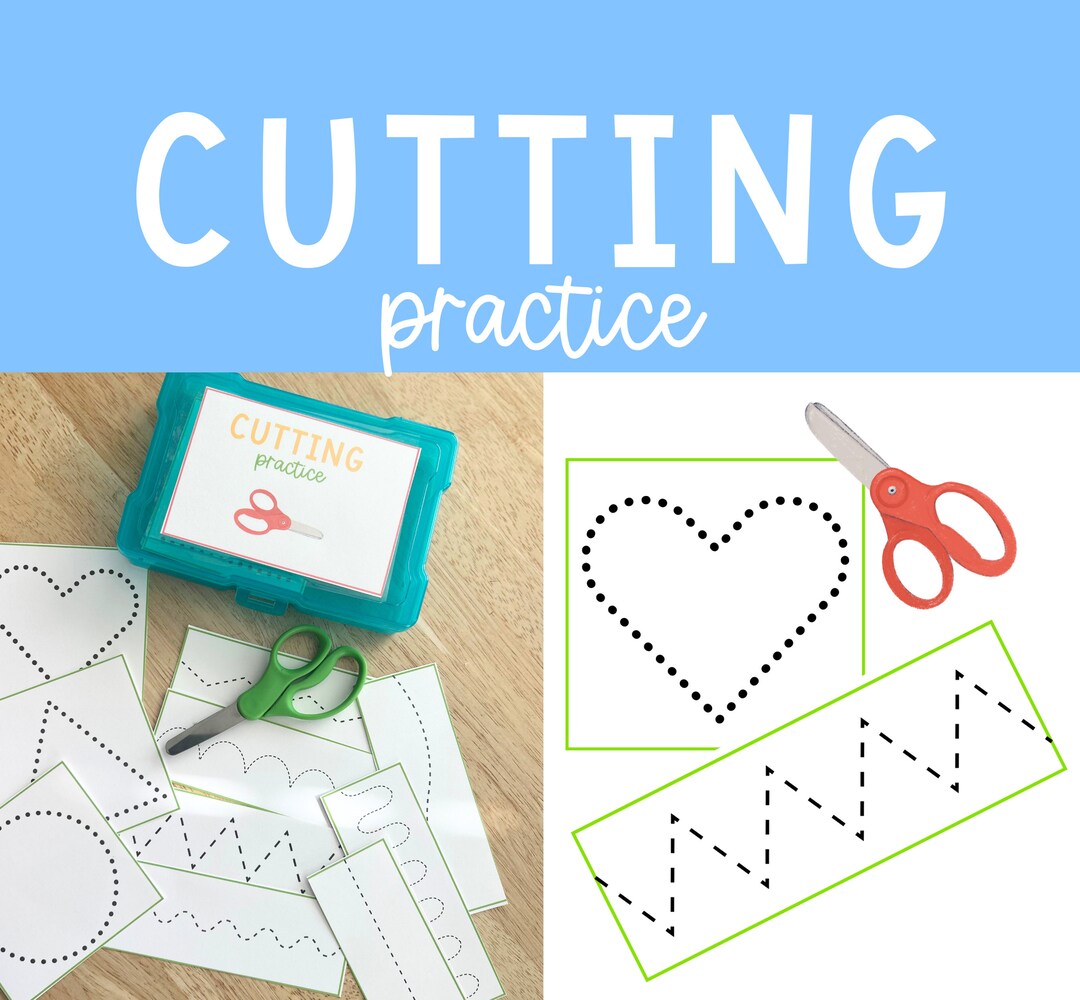 Cutting Practice Prek Fine Motor Task Box Morning Bin Kid Cutting ...