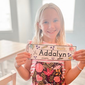Coloring Activity Pre-k Name Tags Personalized Name Plates for Students ...