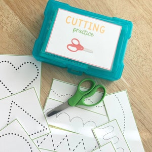 Cutting Practice Prek Fine Motor Task Box Morning Bin Kid Cutting ...