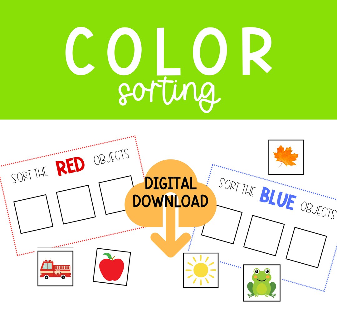 Sort the Colors Preschool Task Box Activity Color Identification Color ...