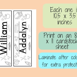 Coloring Activity Pre-k Name Tag Name Plate Kindergarten Back to School ...