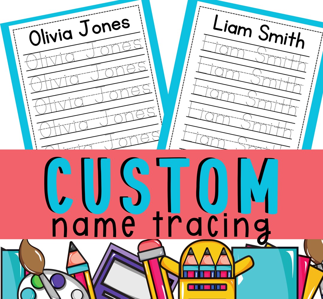 Personalized Name Tracing Sheets Custom Name Practice - Etsy