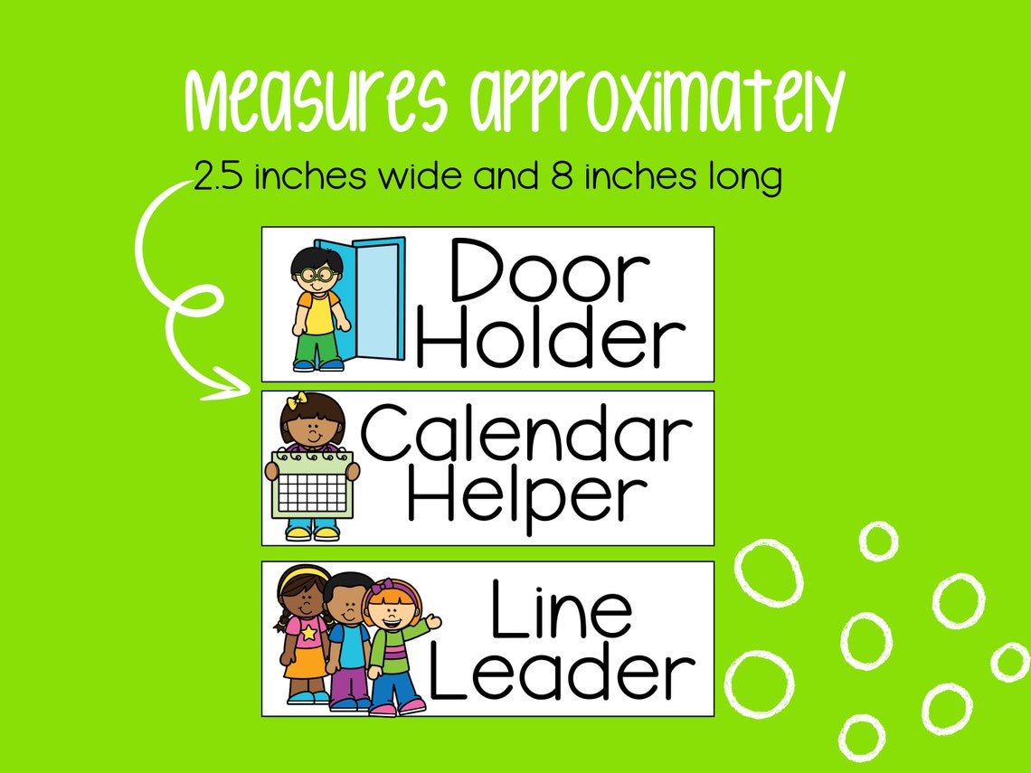 Classroom Jobs Class Helpers Magnet Whiteboard Custom With Clipart Line ...