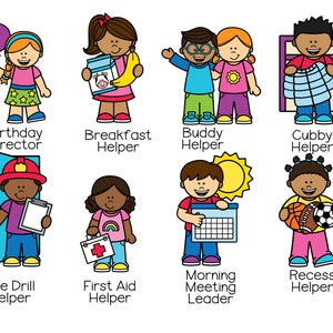 Classroom Jobs Class Helpers Magnet Whiteboard Custom With Clipart Line ...