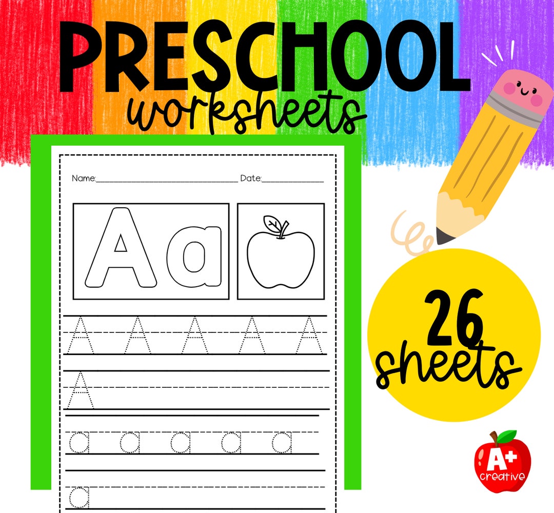 A to Z Letter Tracing Practice Preschool Worksheet Handwriting Letters ...