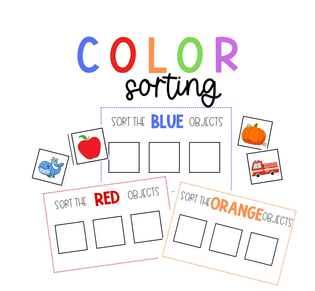 Color Sorting Activity Color Identification Preschool Prek - Etsy