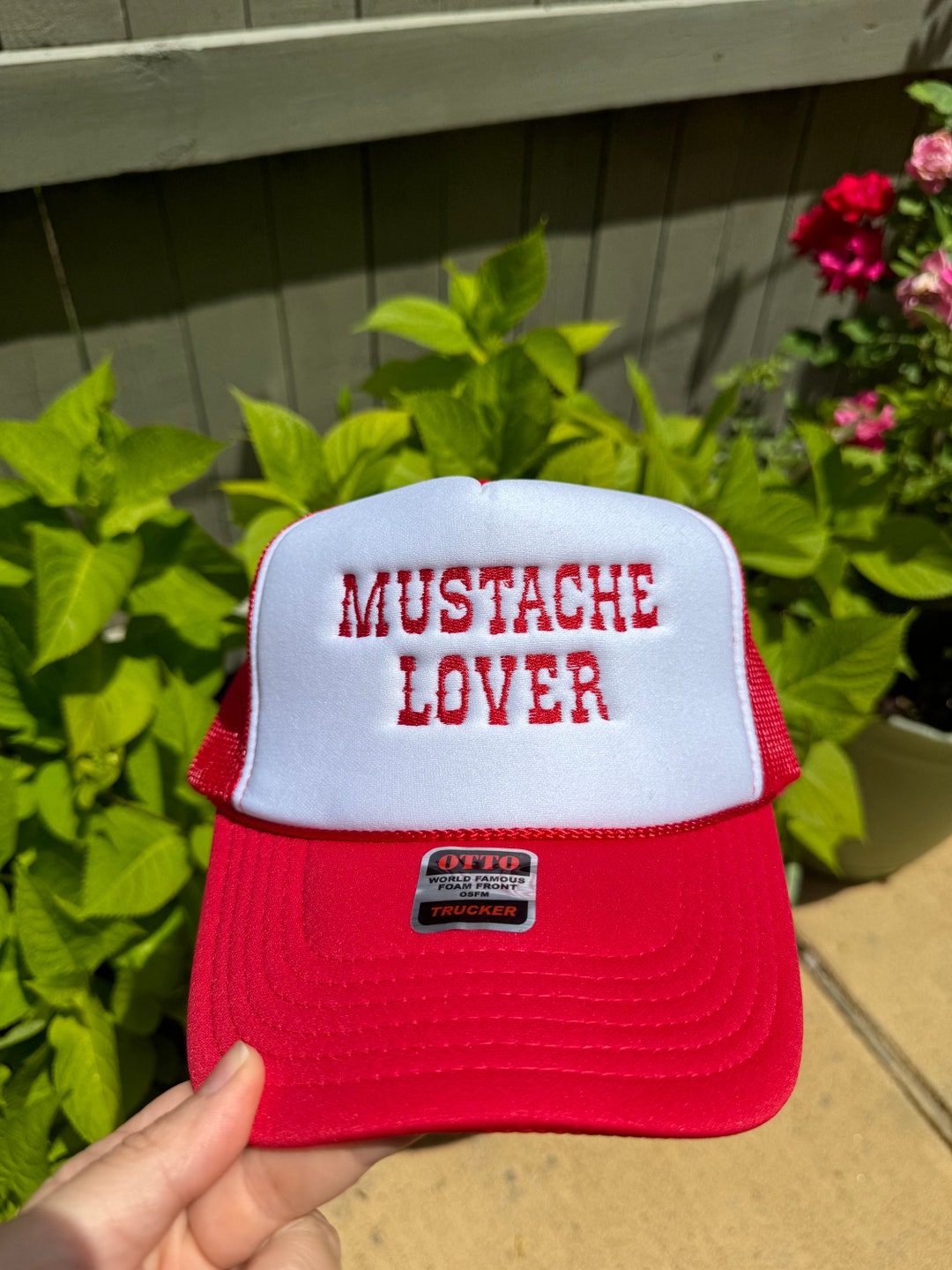 Custom Embroidered Foam Trucker Hat: Mustache Lover Gift - Etsy