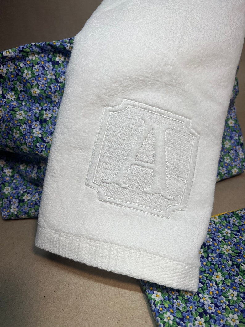 Embossed Rustique Monogrammed Hand Towel - Etsy