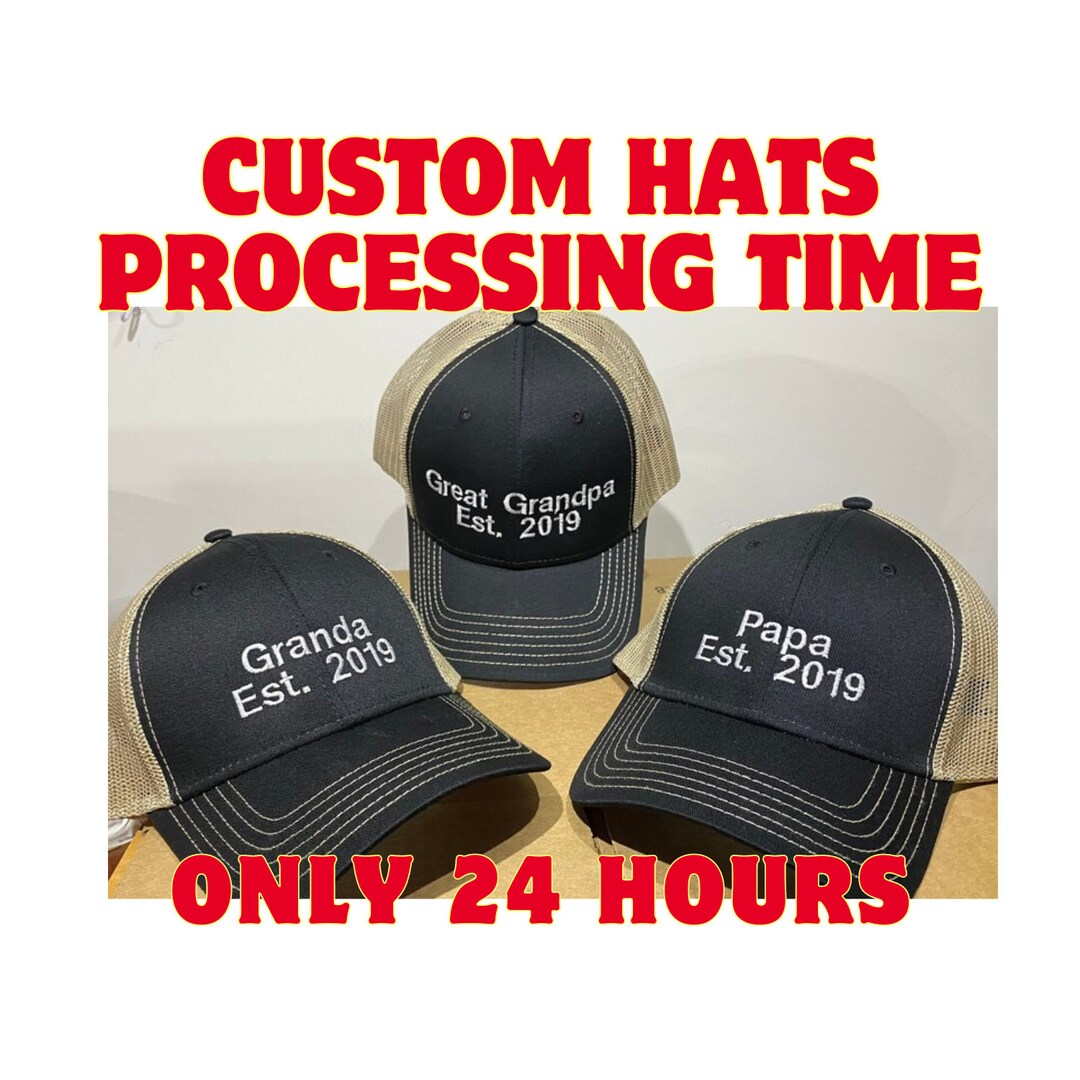 Custom Family Hats Embroidered Dad, Grandpa, Great Grandpa Cap Family ...