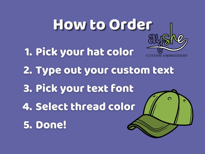 Custom Embroidered Cotton Dad Hat: Personalized Text & Logo - Etsy