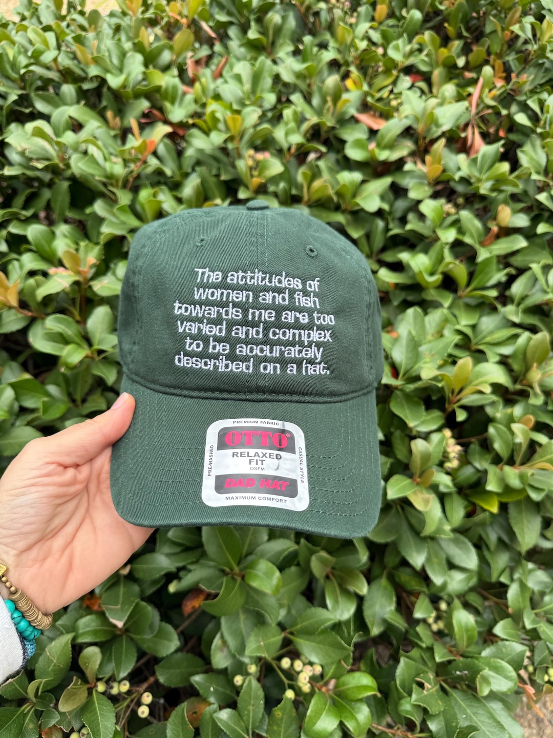 Embroidered Women and Fish Attitude Cap | Funny Custom Hat - Etsy
