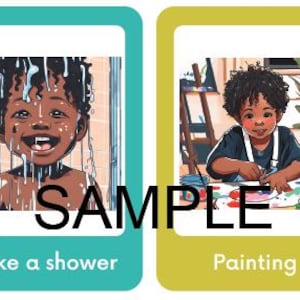 Daily Routine Cards for Black Boys: Visual Schedule (digital Download ...