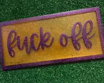 Resin F off Sign - Etsy