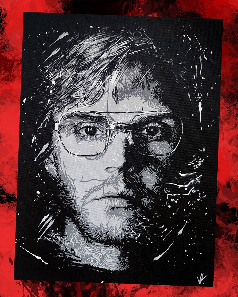 Evan Peters as Jeffrey Dahmer. ORIGINAL Painting on Canvas. - Etsy