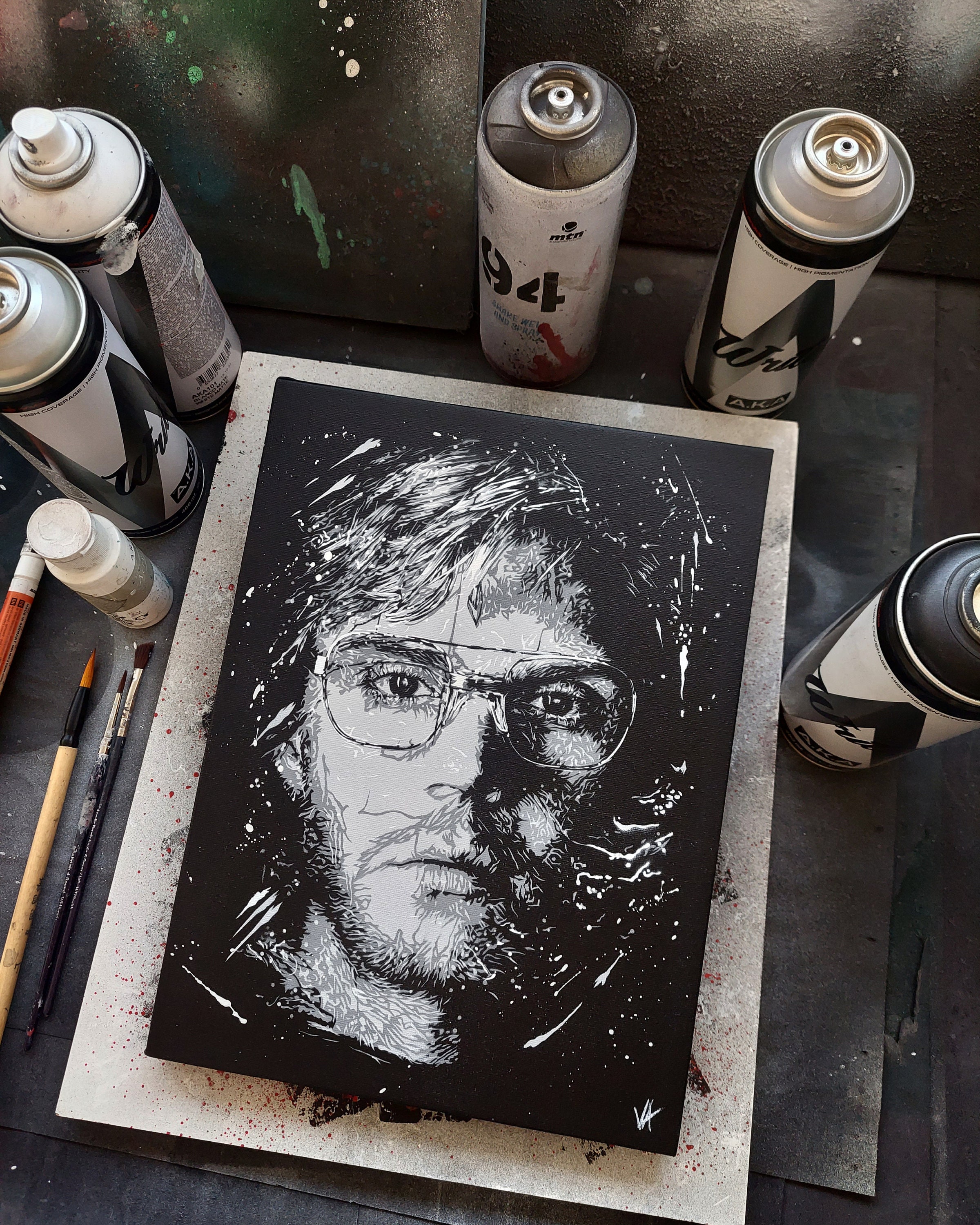 Evan Peters as Jeffrey Dahmer. ORIGINAL Painting on Canvas. - Etsy UK