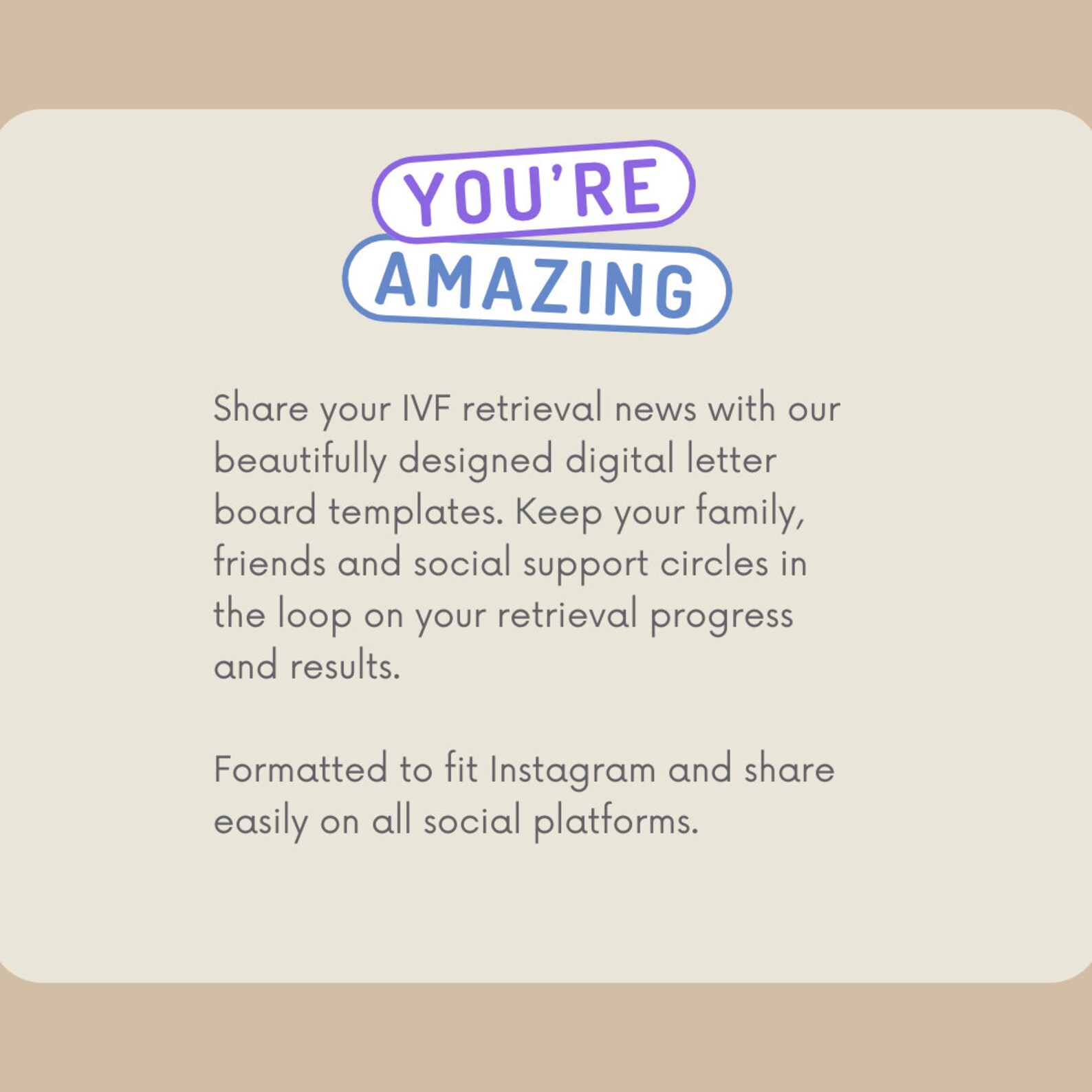 Digital IVF Egg Retrieval Letter Board Template Editable Pineapples for ...