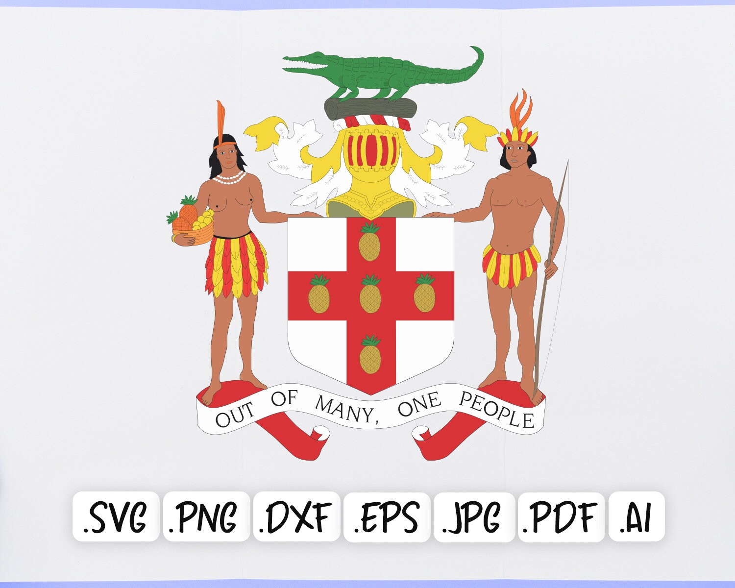Jamaica National Emblem SVG Design Jamaica Coat of arms SVG | Etsy