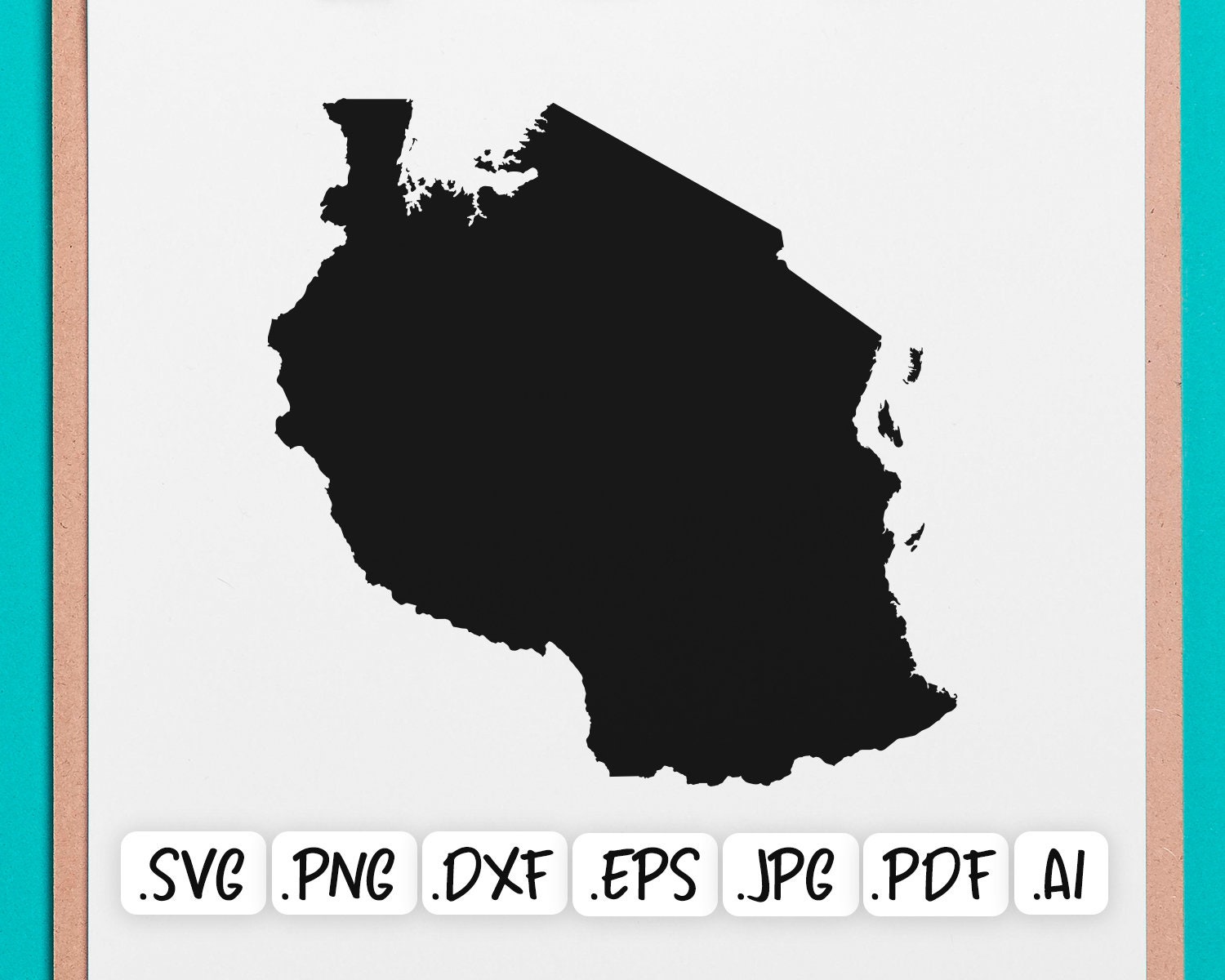 Tanzania Map SVG Design solid color | Etsy