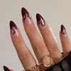 SIENA | Floral Coquette Press on Nails | Deep Red Blush Nails ...
