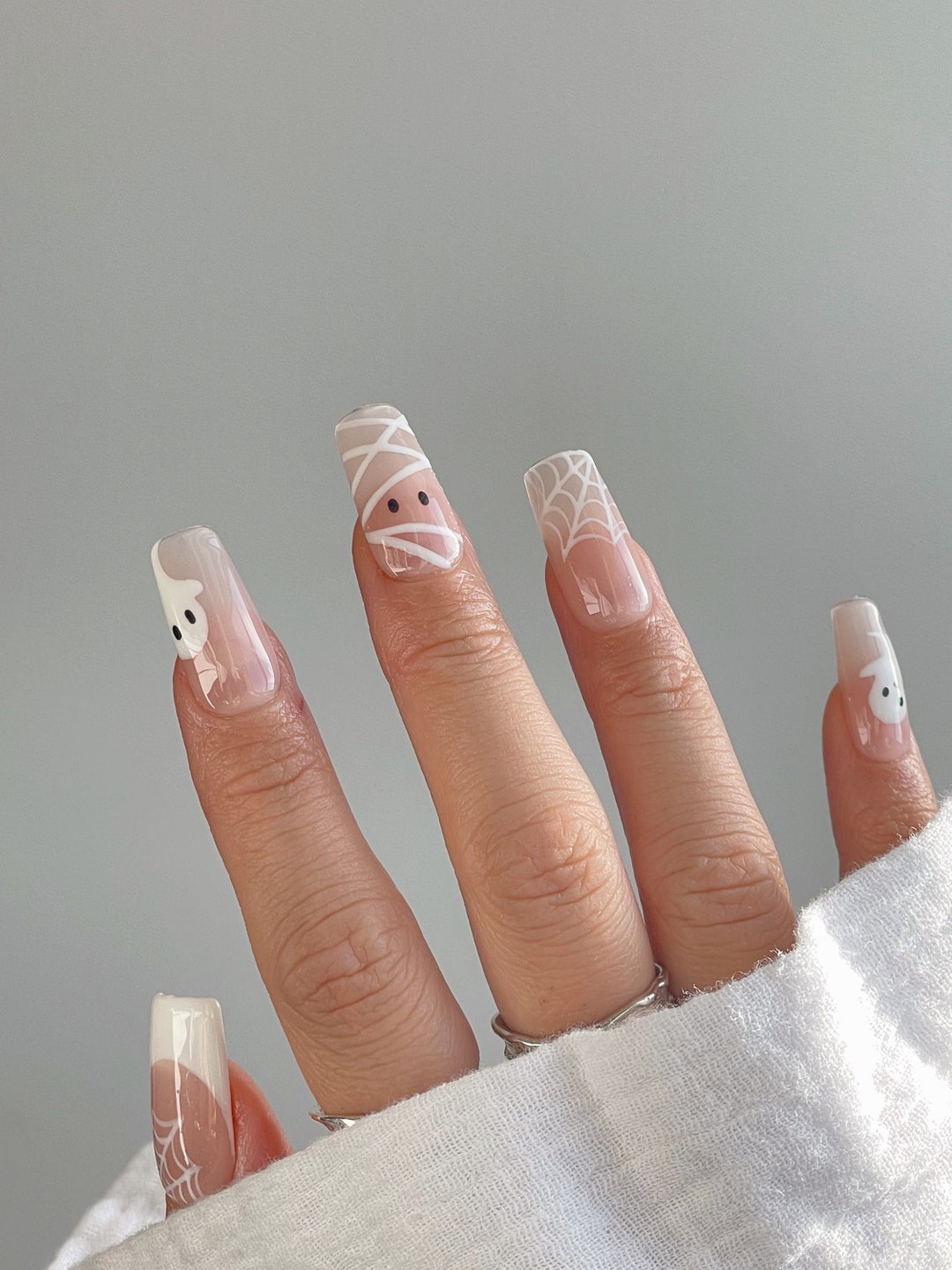 BIANCA | Halloween Ghost Nails | Spider Web Nails | Mummy Nails ...
