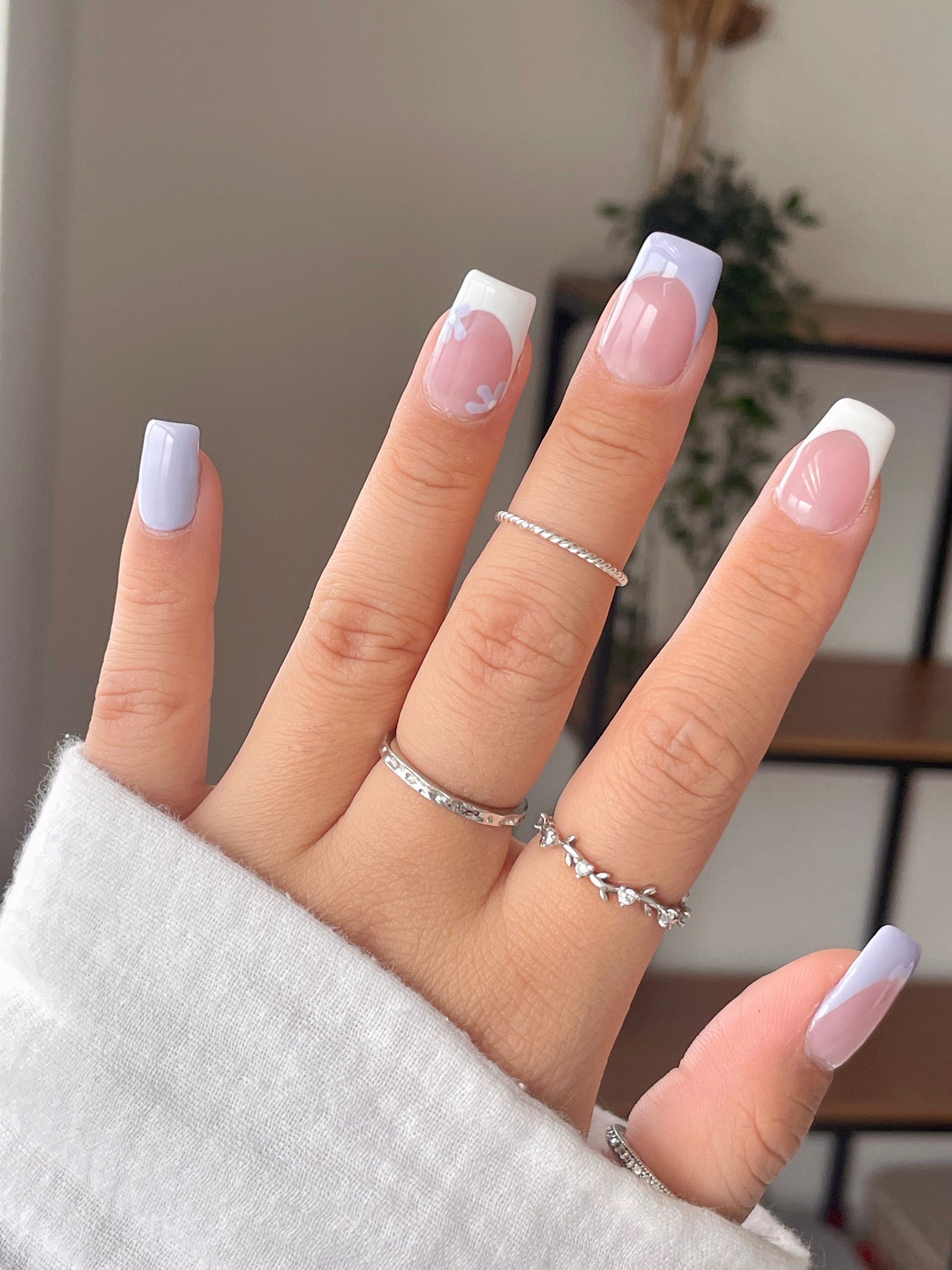 LILAC Lilac French Tip Press on Nails Spring Nails 2022 - Etsy