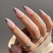 EMBER | Abstract Brown Swirls Press on Nails | Abstract Line Art Nails ...