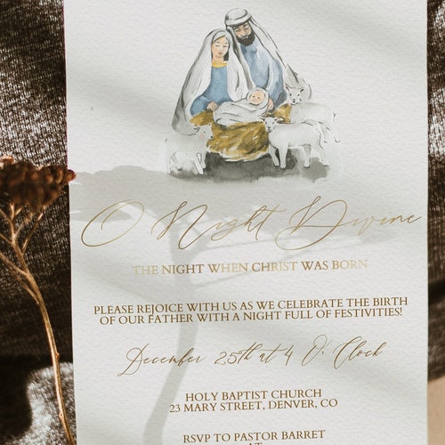 Religious Christmas Invitation Church Christmas Party - Etsy