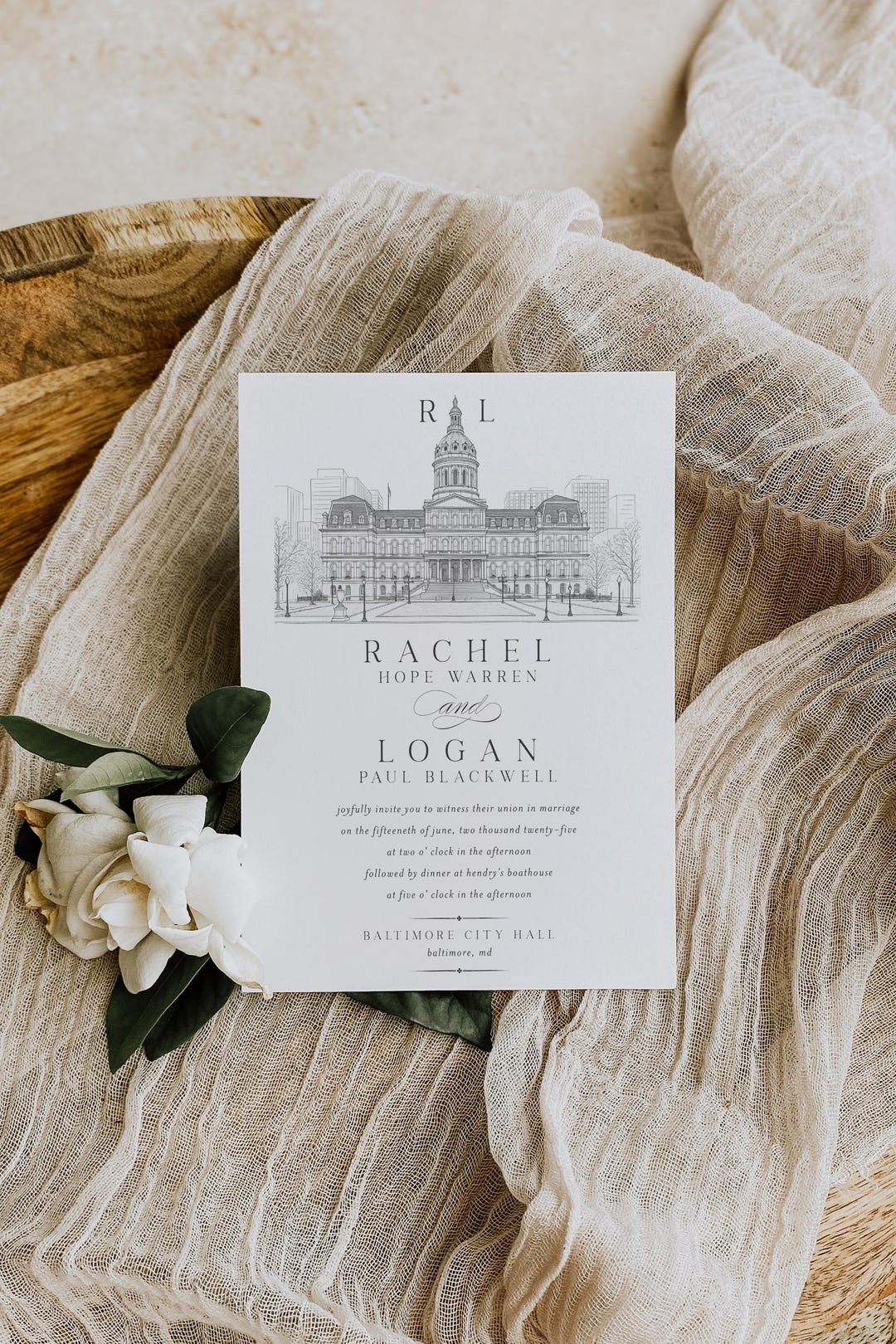 Baltimore City Hall Wedding Invitation - Baltimore City Hall Wedding ...