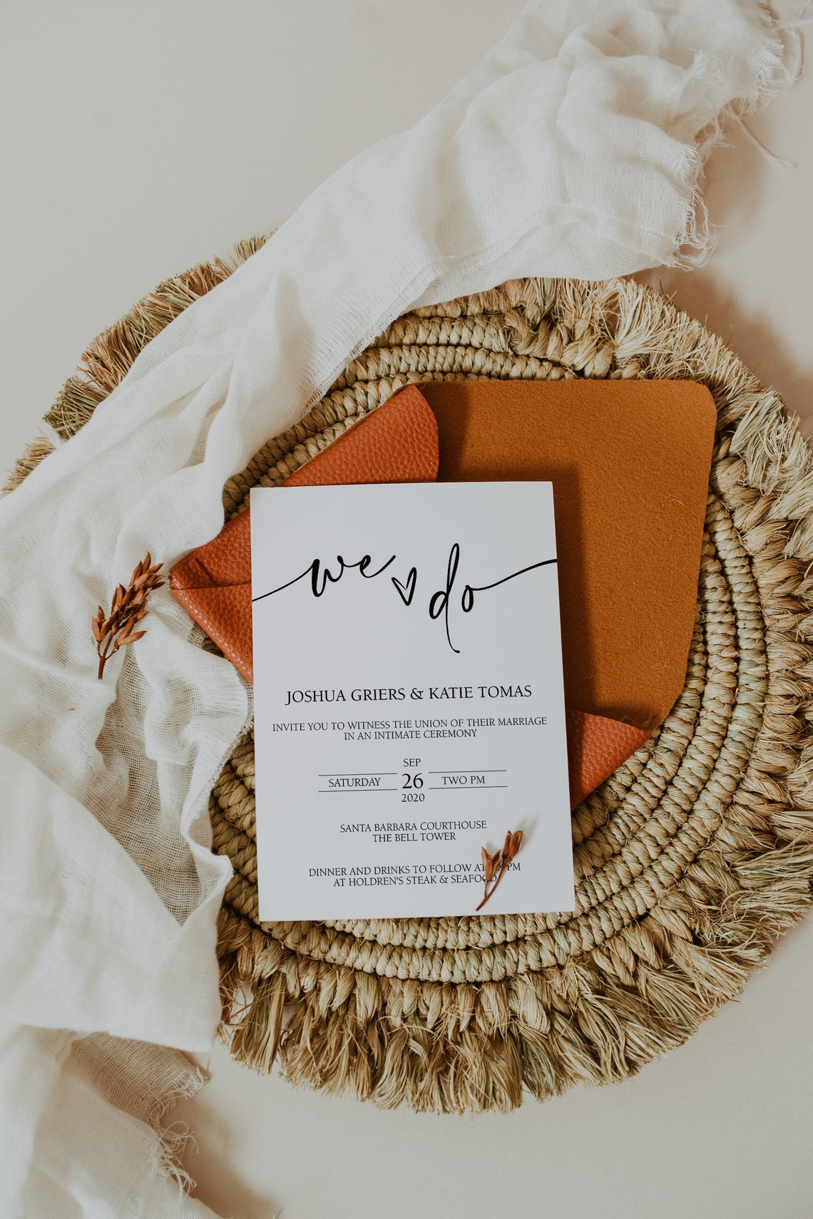 Courthouse Wedding Invitation - City Hall Wedding Invitation - Small ...