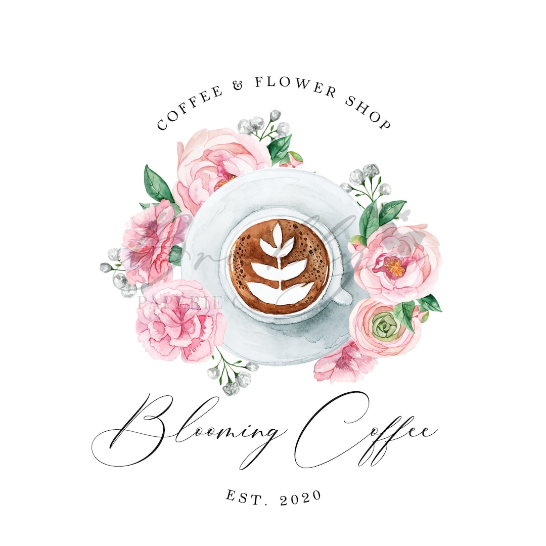Coffee Shop Logo - Flower Shop Logo - Coffee and Flower Shop Logo ...
