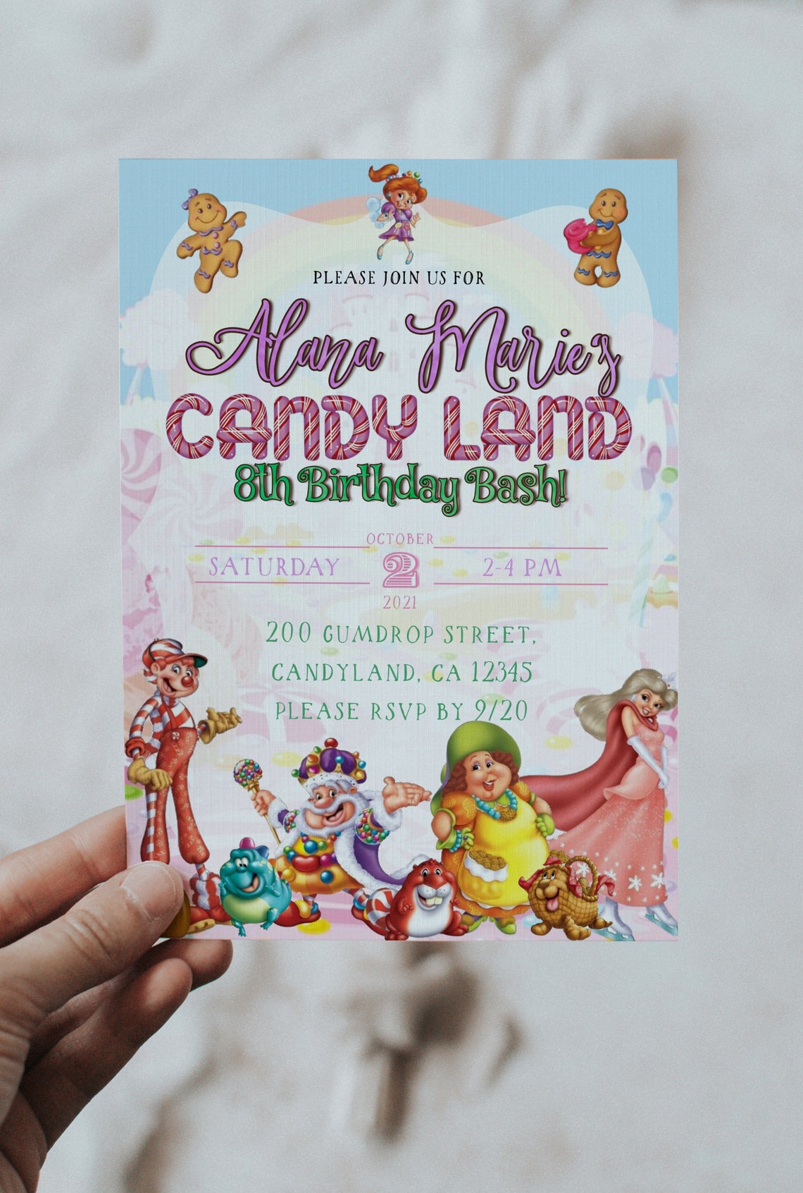 Candyland Birthday Invitation Candyland Board Game Birthday | Etsy