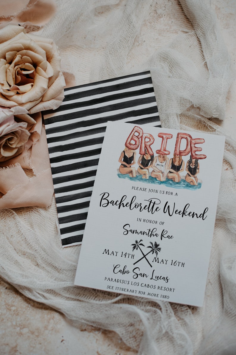 Poolside Bachelorette Party Invitation Resort Bachelorette - Etsy