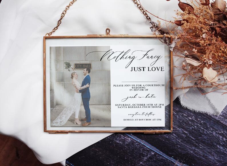 City Hall Wedding Invitation Postcard Courthouse Wedding - Etsy