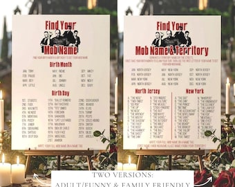 Mob Party Bar Menu Sign - Gangster Bar Sign - Mob Party Bar Sign - Mens ...