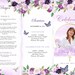 Purple Funeral Program - Obituary Pamphlet - Butterfly Funeral Program ...