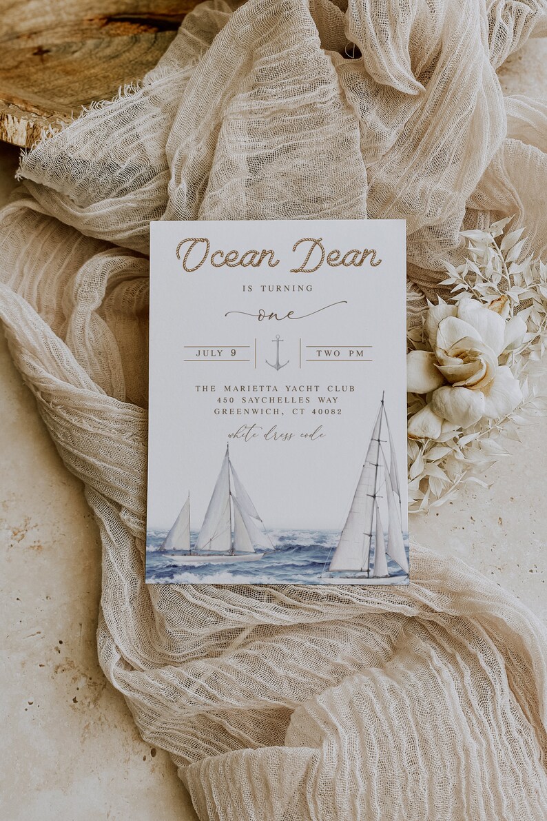 Nautical Invitation Ocean Theme Invitation Sailing - Etsy