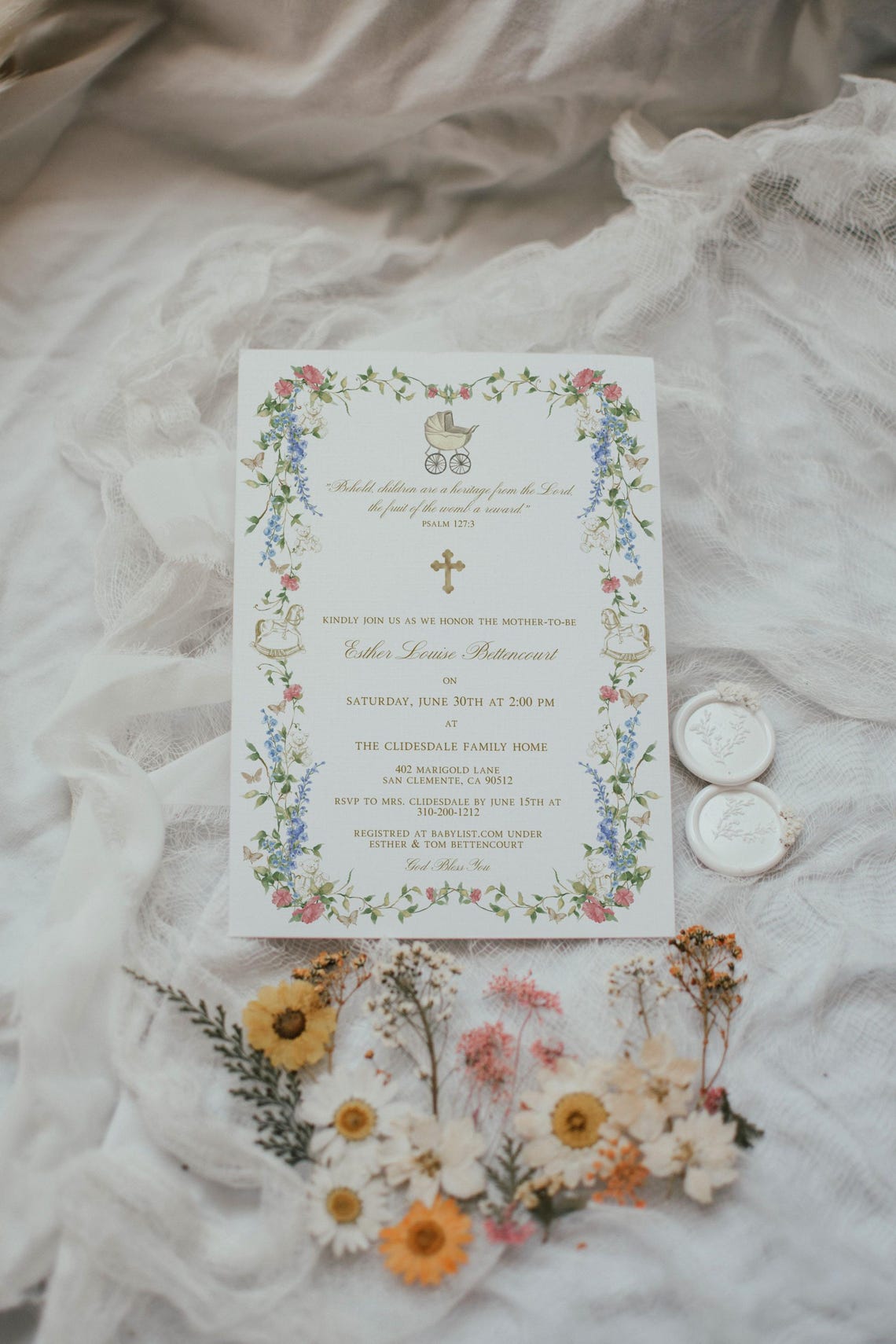 Religious Baby Shower Invitation - Christian Baby Shower Invitation ...