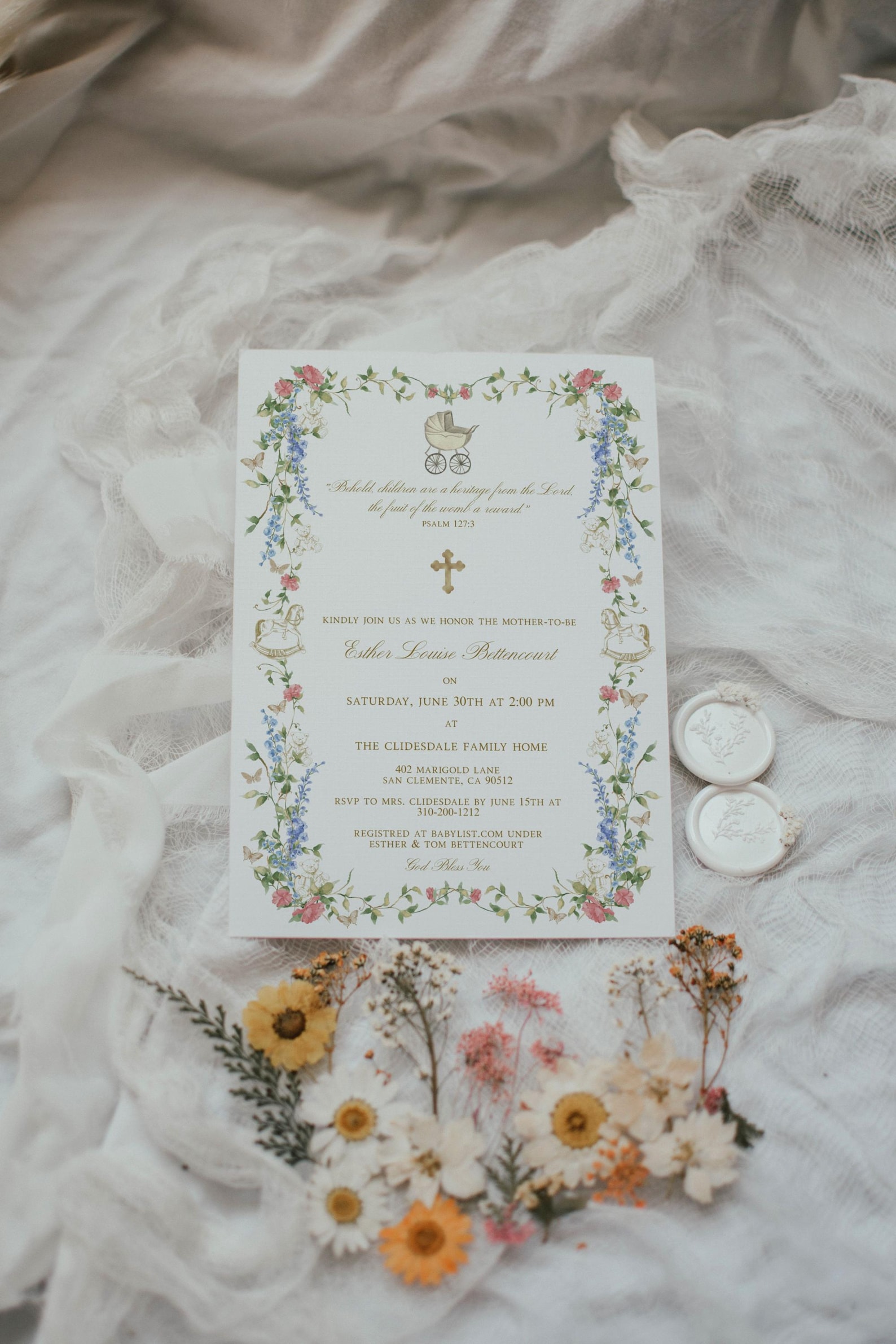 Religious Baby Shower Invitation - Christian Baby Shower Invitation ...