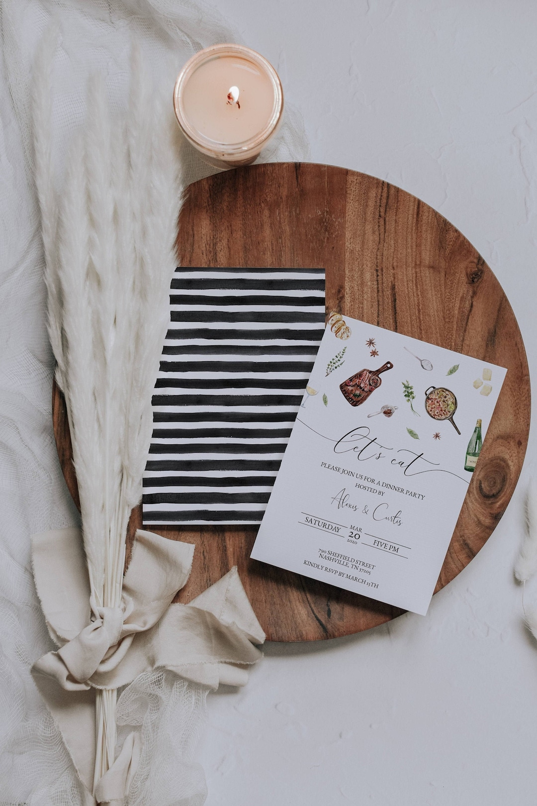 Dinner Party Invitation - Classy Dinner Party Invitation - Rehearsal ...