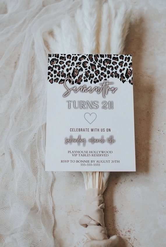 Cheetah Quinceanera Invitations