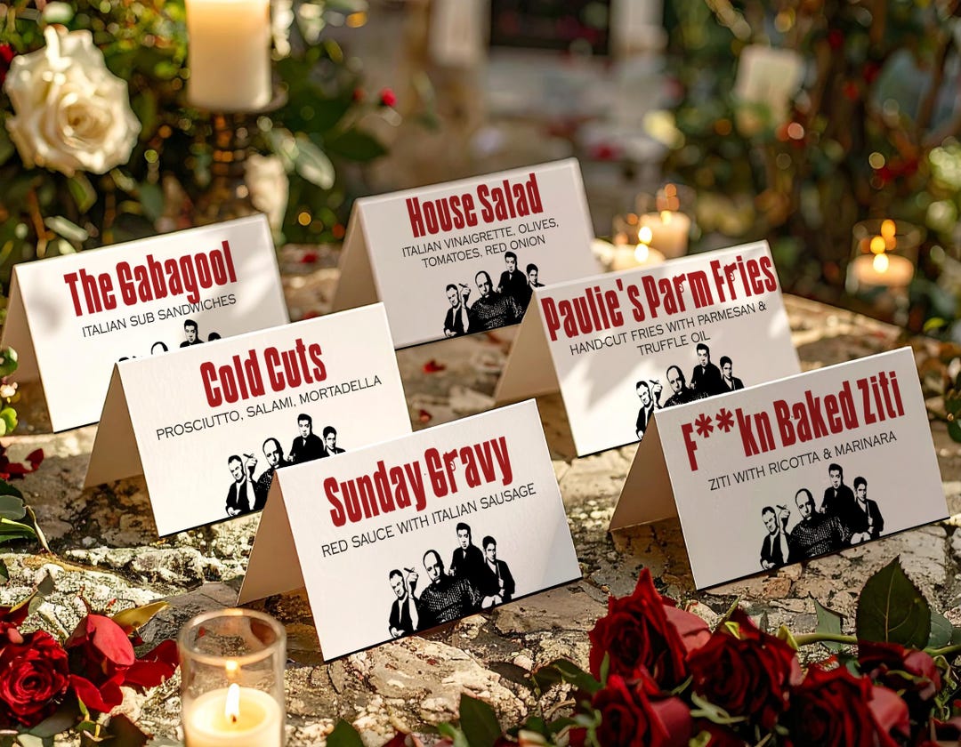Gangster Party Buffet Labels - Mobster Food Labels - Italian Gangster ...