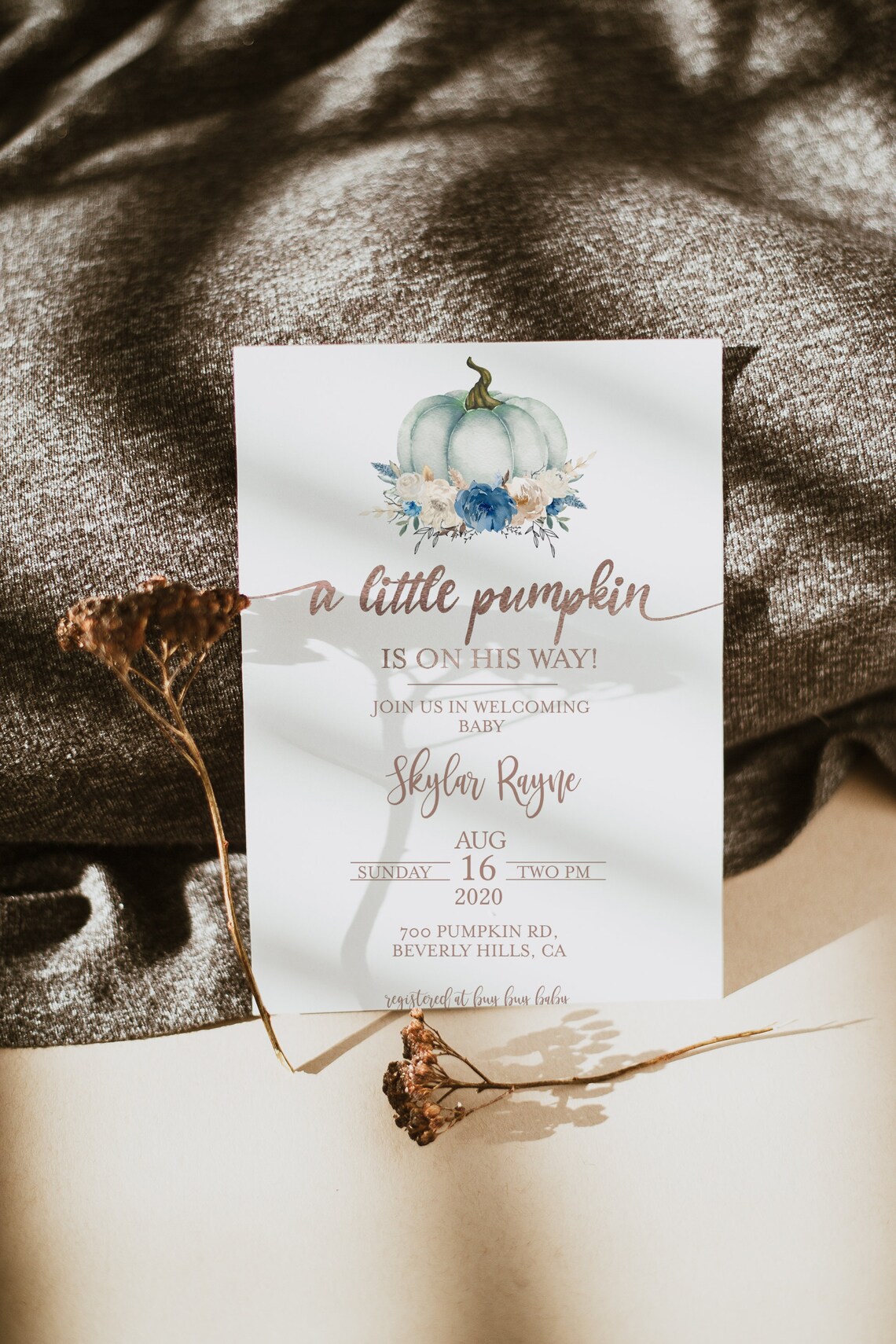 Pumpkin Boy Baby Shower Invitation Little Pumpkin Baby Boy - Etsy
