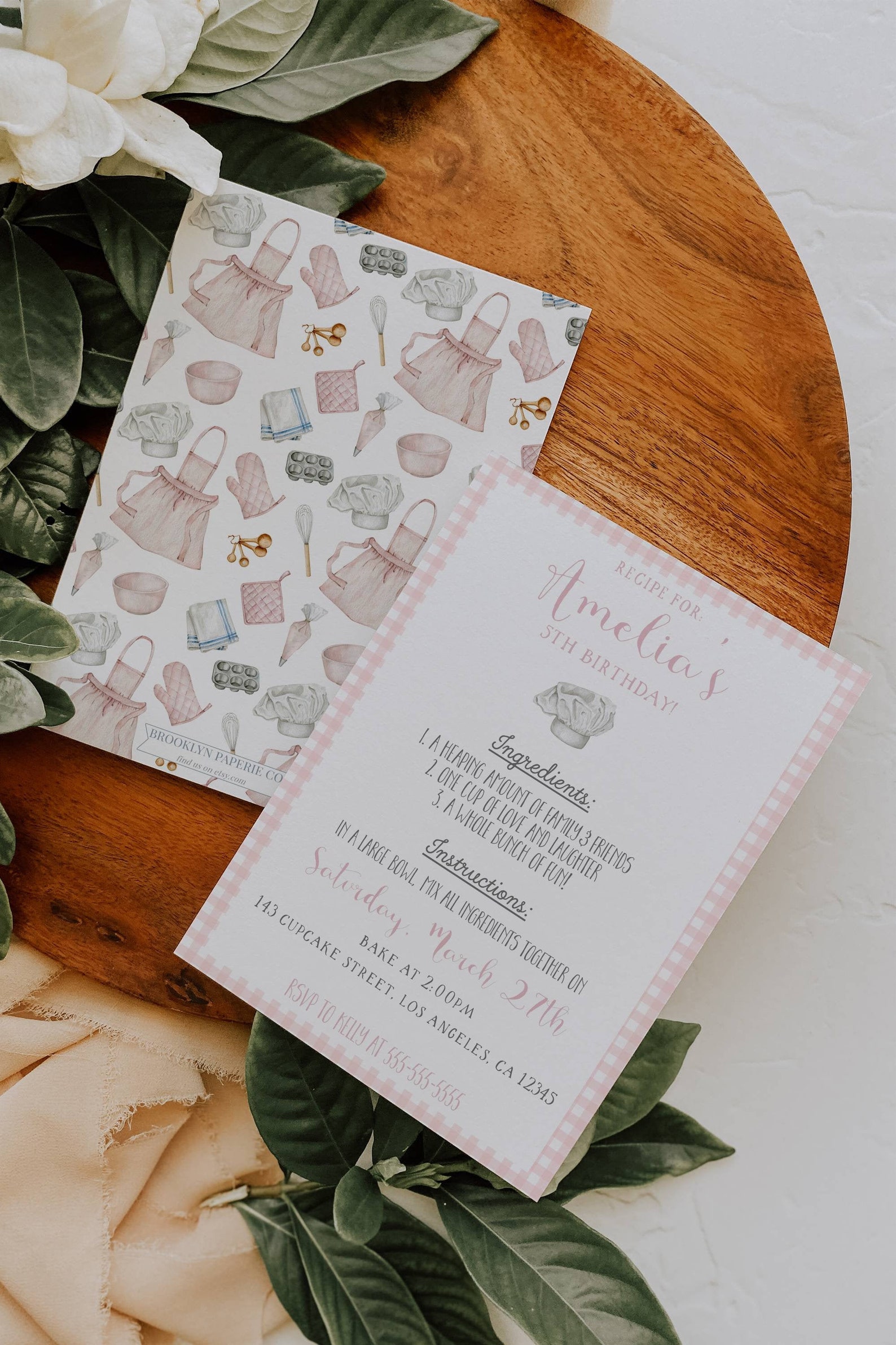 Baking Party Invitation Baking Birthday Theme Invite Cake - Etsy