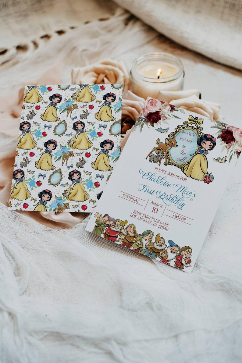 Snow White Invitation - Snow White Birthday Invite - Kids Snow White ...