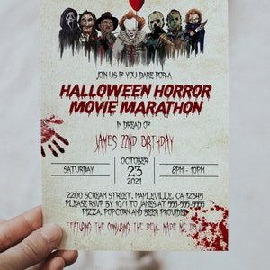 Horror Movie Birthday Invitation - Halloween Horror Invitation ...