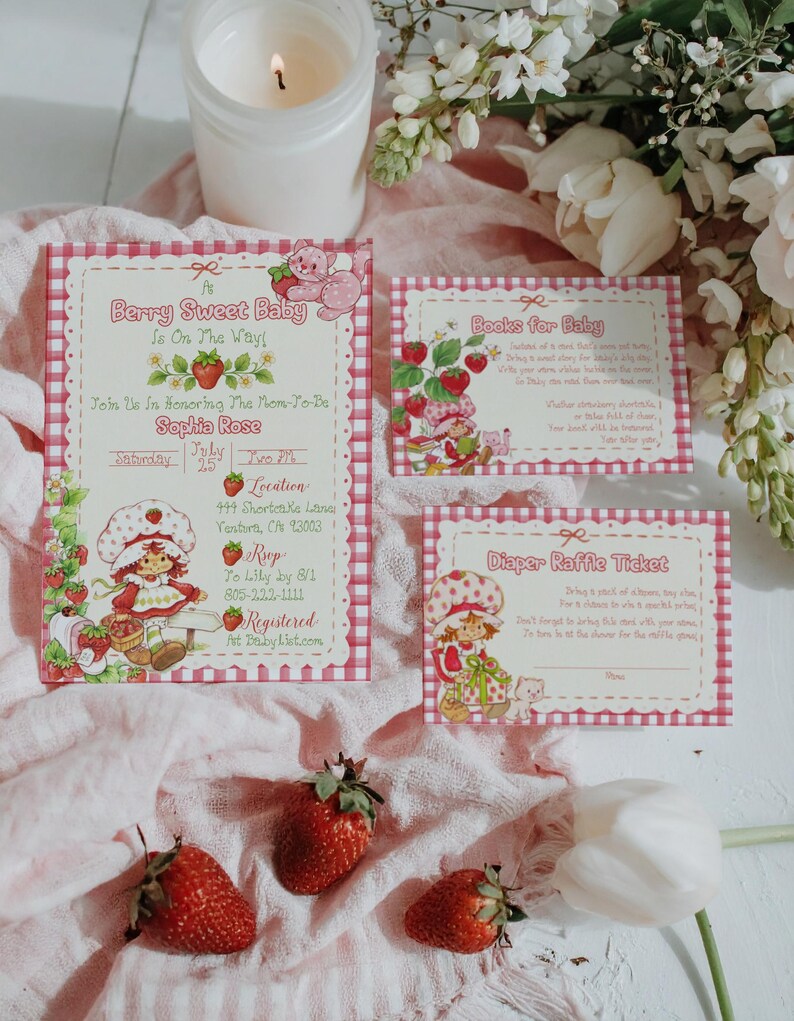 Strawberry Shortcake Baby Shower Invitation - Strawberry Shortcake Baby ...