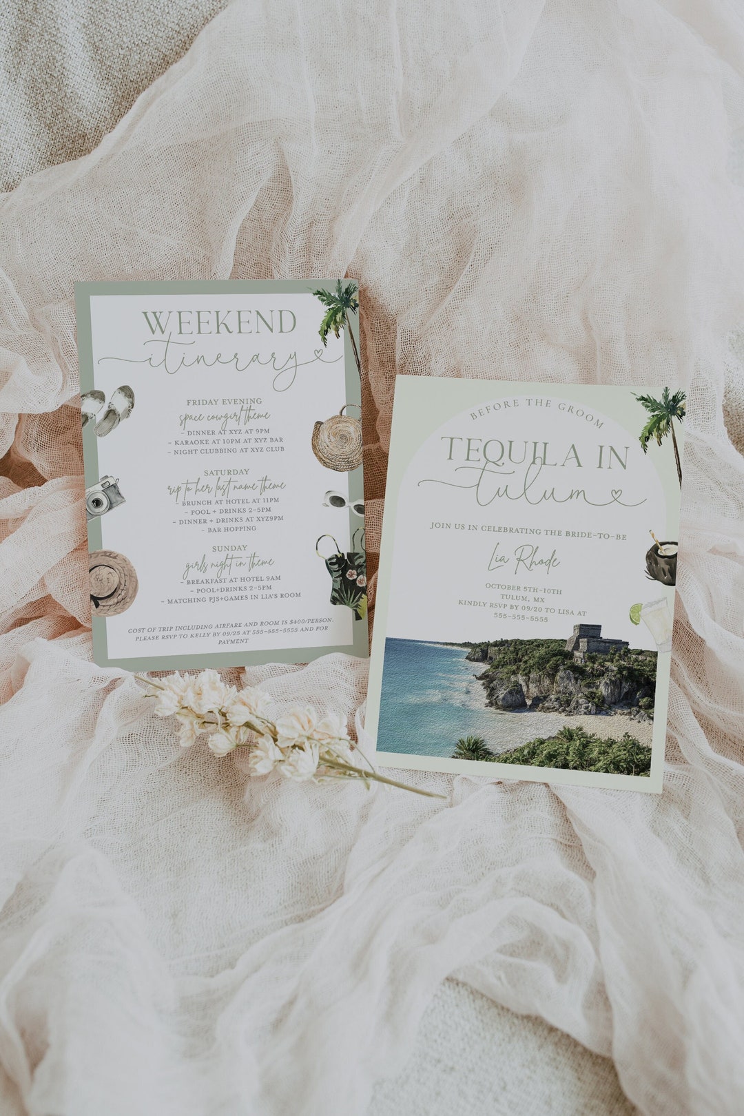 Tulum Bachelorette Invitation - Tulum Before the Groom Invite -tulum ...
