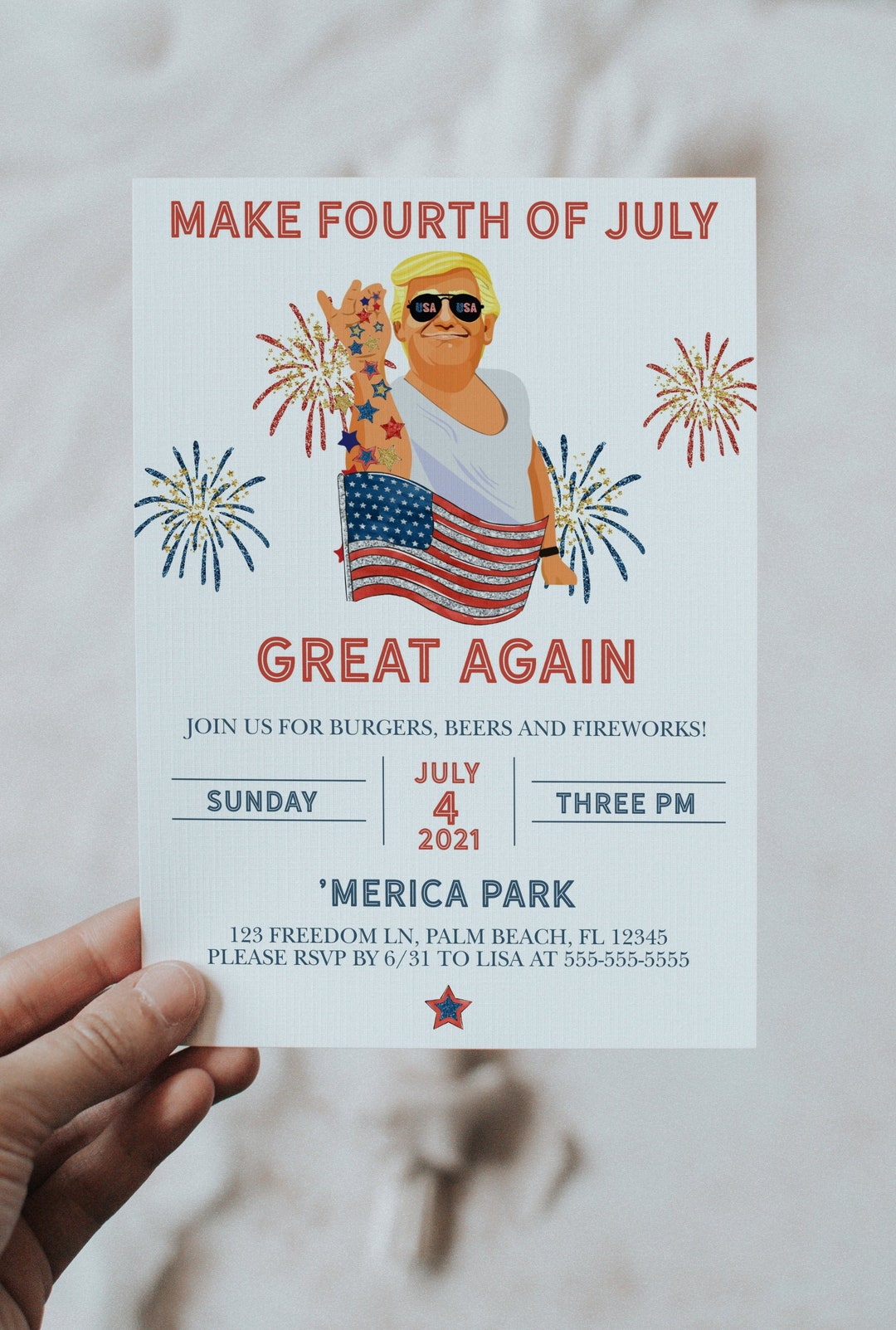Trump Fourth of July Invite - Make Fourth of July Great Again - Fourth ...